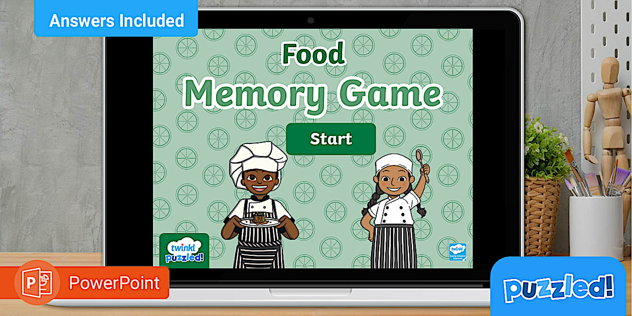 Food Memory Game Puzzle PowerPoint - Twinkl Puzzled - Kids