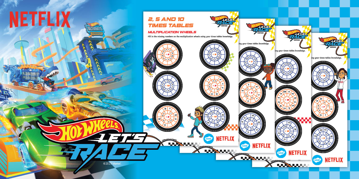 👉 Hot Wheels: Multiplication Wheels Activity Sheets