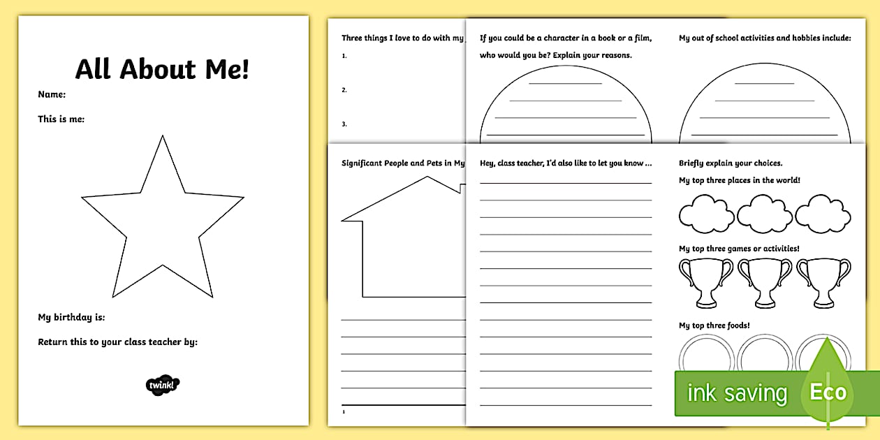 Editable LKS2 All About Me Transition Booklet English