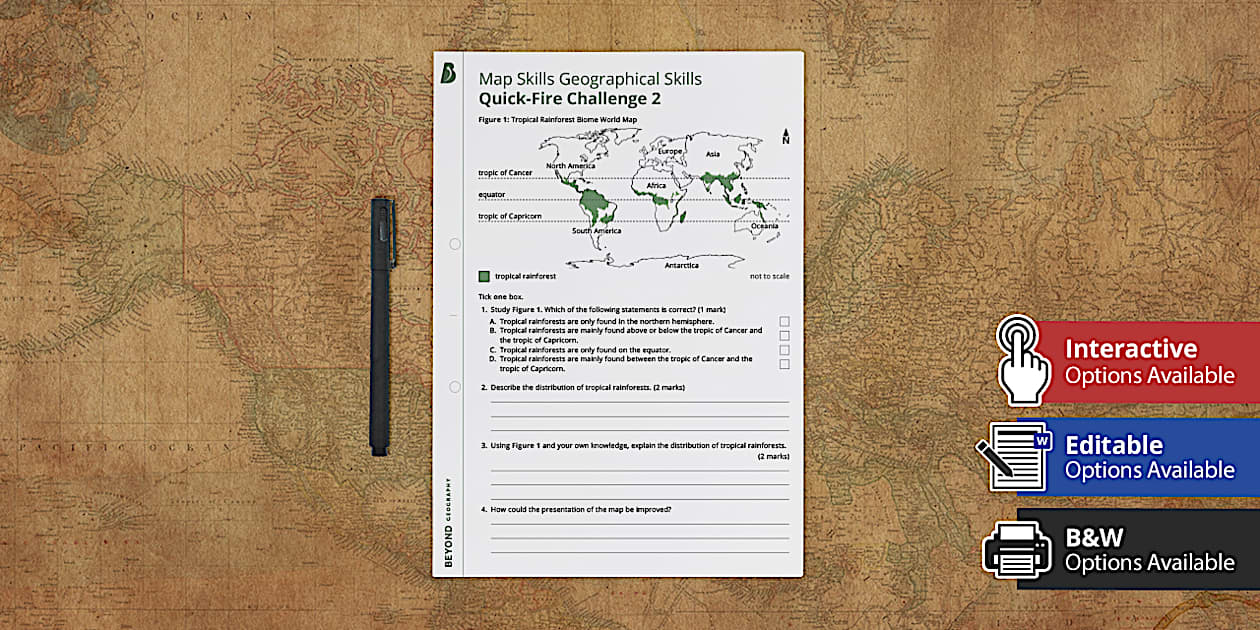 GCSE Map Skills Geographical Skills Quick-Fire Challenge 2