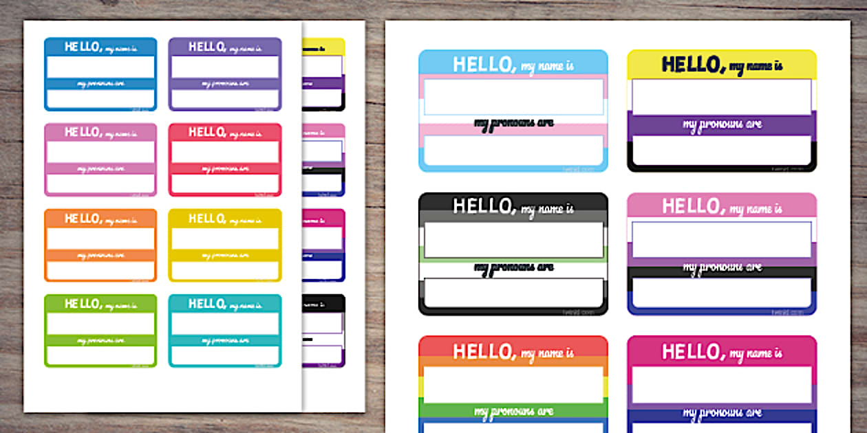 Name and Pronouns Tags | Twinkl Party (Teacher-Made)