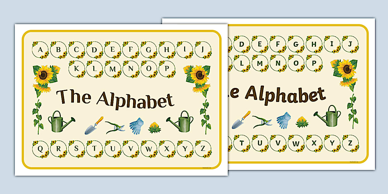 Sunflower-Themed A-Z Display Poster (teacher made) - Twinkl