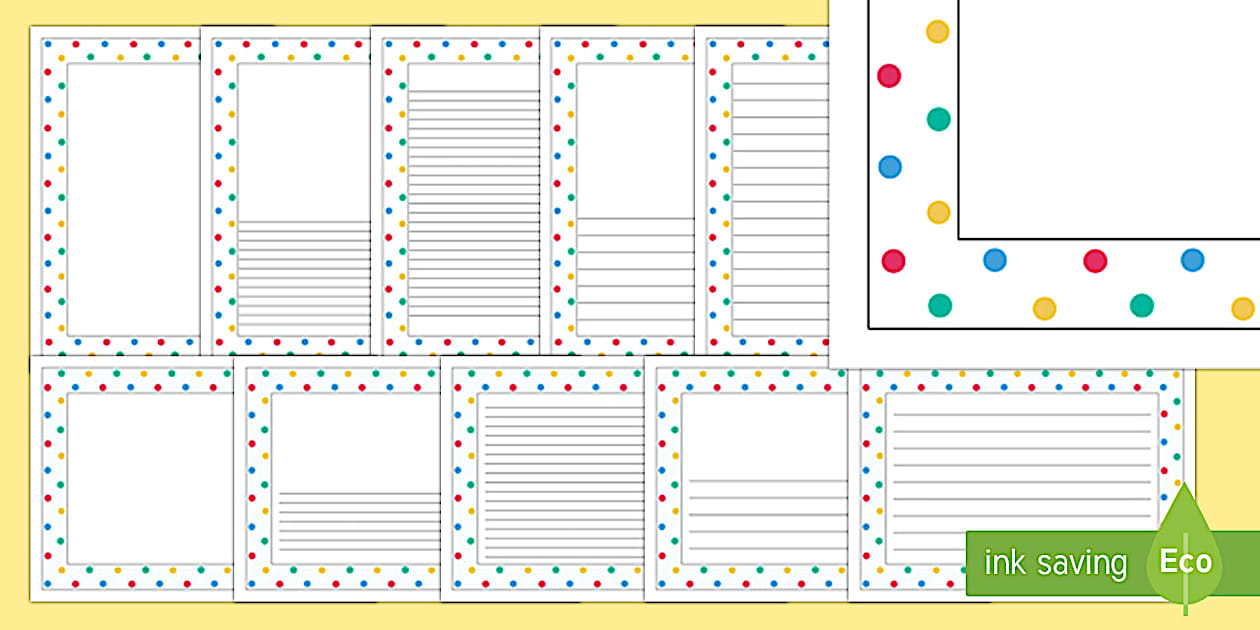 Editable Spotty Page Border Pack (Lehrer gemacht) - Twinkl