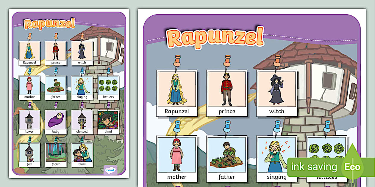 Rapunzel Vocabulary Poster (teacher made) - Twinkl