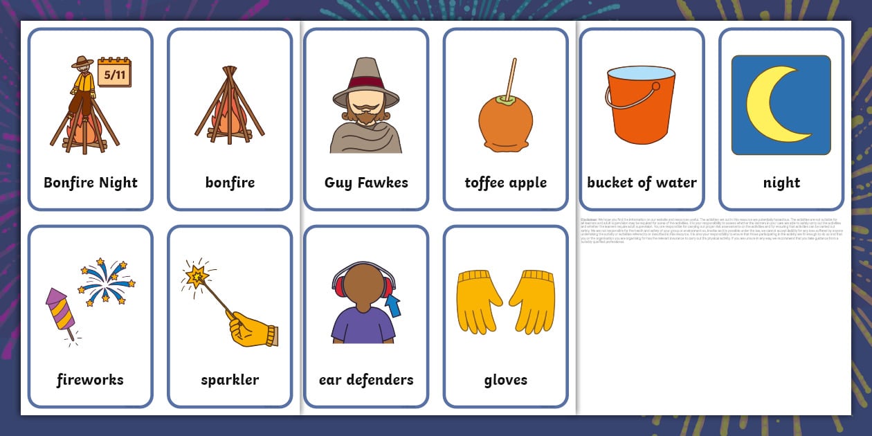 Twinkl Symbols: Bonfire Night Flashcards (Teacher-Made)