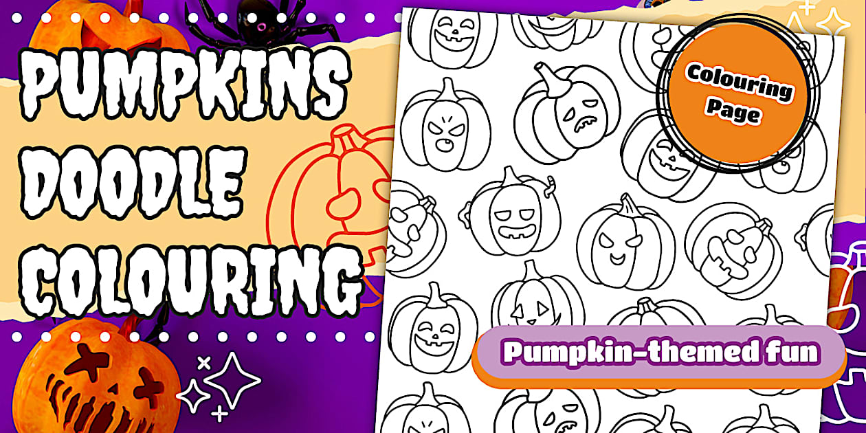 Foundation Phase Life Skills - Halloween Pumpkins - Doodle Colouring Page
