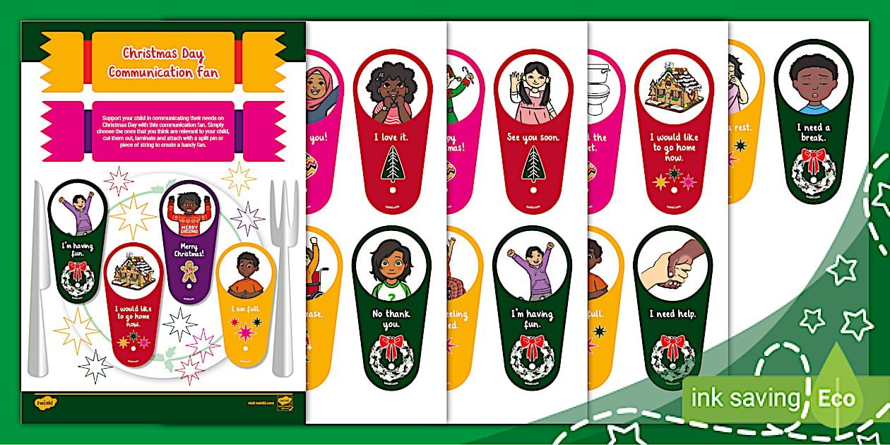 Christmas Day Communication Fan (teacher made) - Twinkl