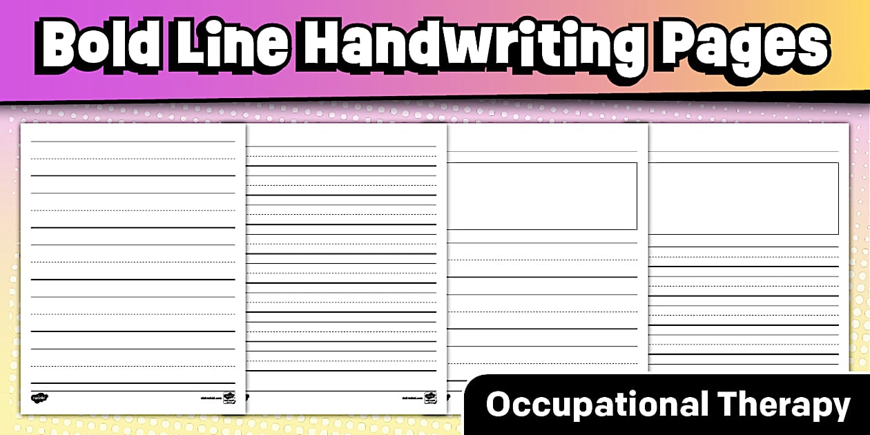Adaptive Bold Line Handwriting Paper for OT