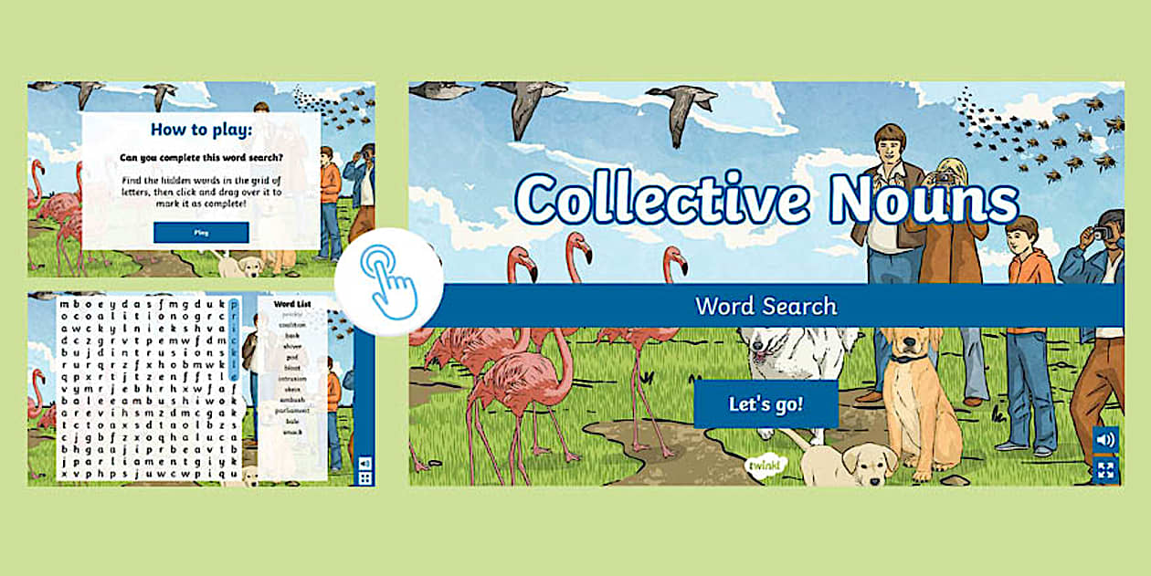 Collective Nouns Interactive Word Search