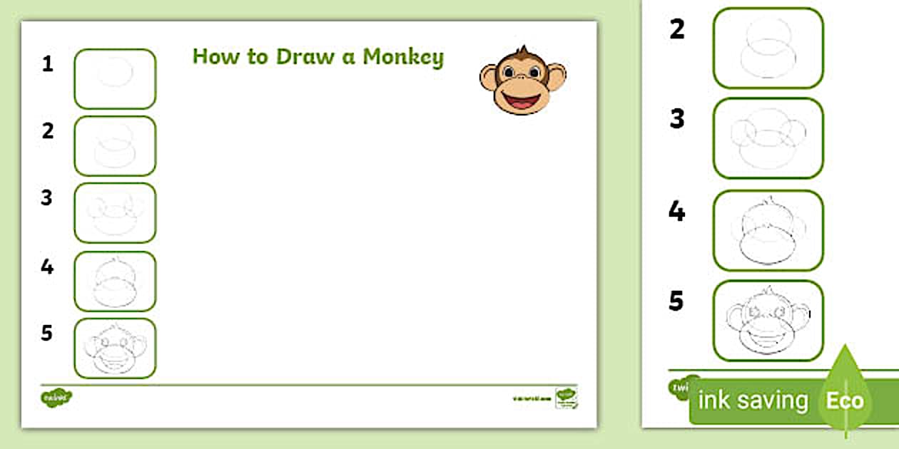 How to Draw a Monkey (teacher made) - Twinkl
