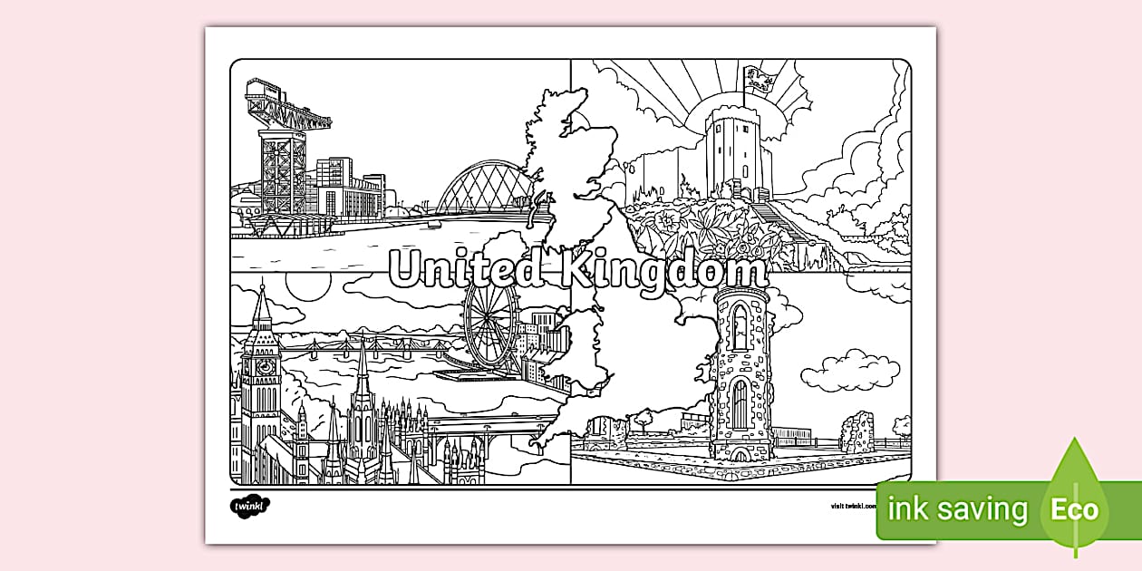 United Kingdom Colouring Page,United Kingdom,Great Britain