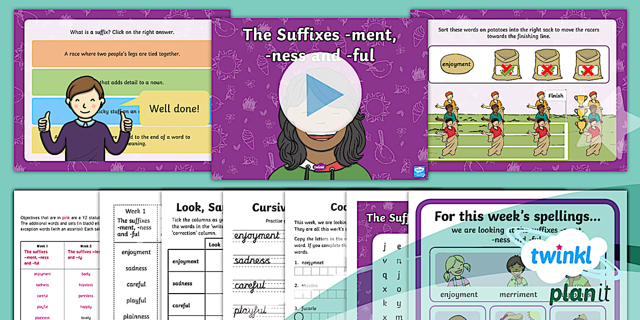 PlanIt English Y2 Term 3A W1: The Suffixes -ment -ness and -ful ...