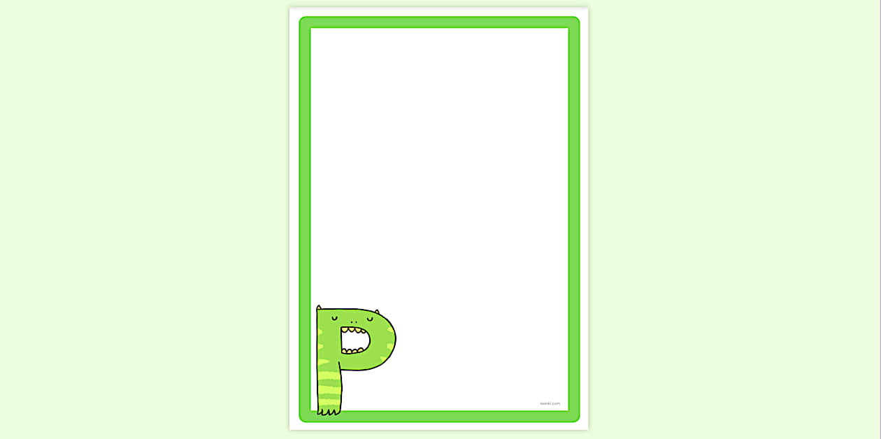 Simple Blank Letter P Page Border | Page Borders | Twinkl
