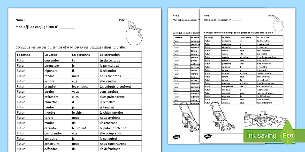 Défi de conjugaison : Les verbes en -RE au futur - Twinkl