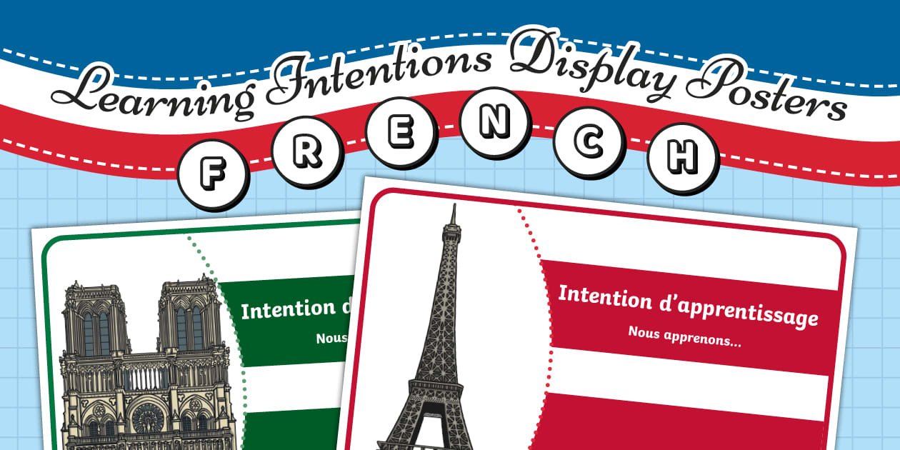 French Learning Intentions Display Posters (teacher made)