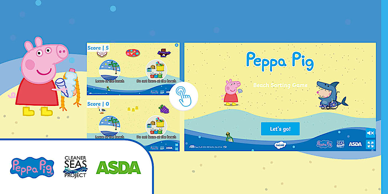 FREE! - Peppa Pig Sorting Game | Cleaner Seas Project | Twinkl