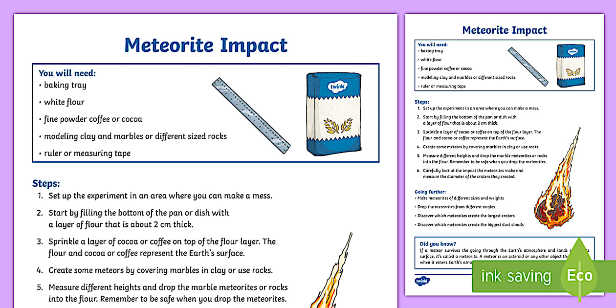 Meteorite Impact Science Experiment (teacher made) - Twinkl