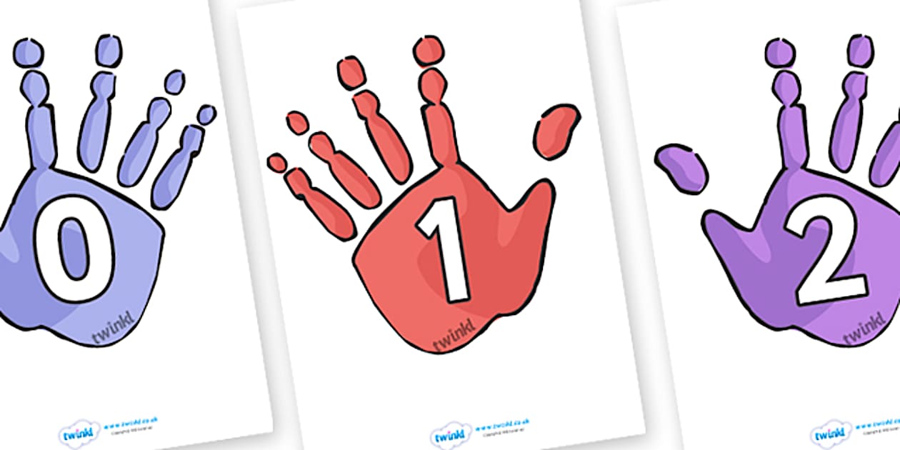 Numbers 0 30 on Handprints (teacher made) - Twinkl