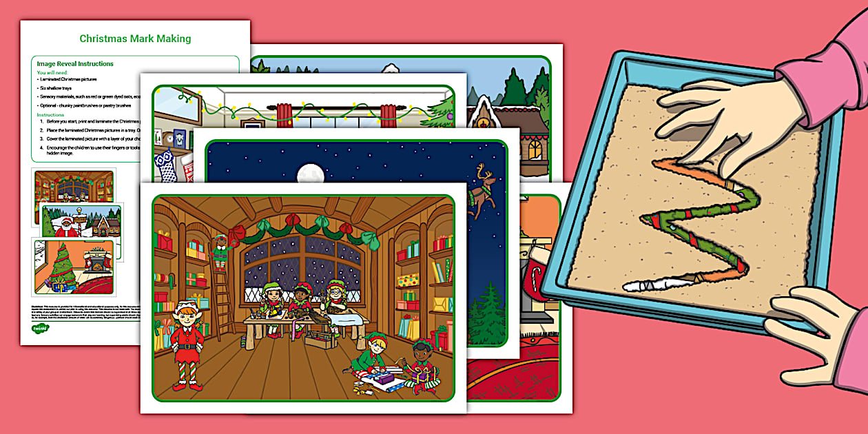 EYFS Christmas Mark-Making Image Reveal Activity - Twinkl