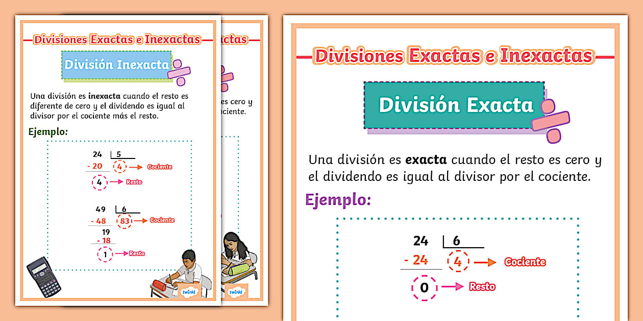 Póster: Divisiones exactas e inexactas (teacher made)