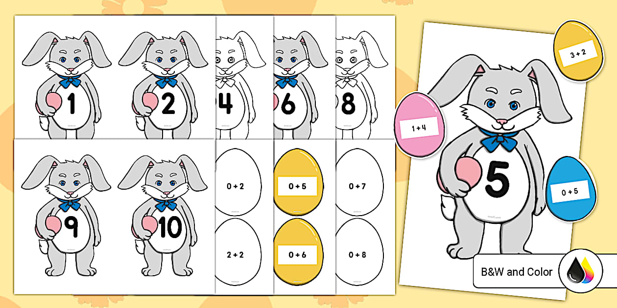 Easter Addition to 10 Hands-on Math Center (teacher made)