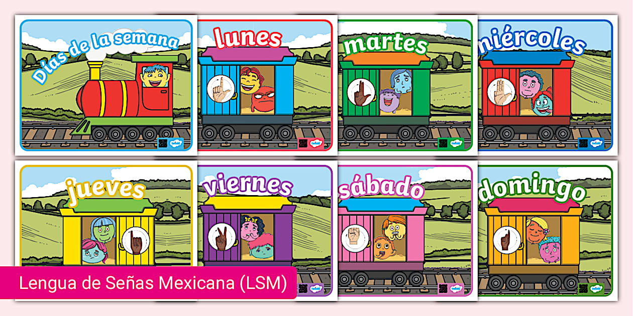 Carteles: Días de la semana en LSM (teacher made) - Twinkl