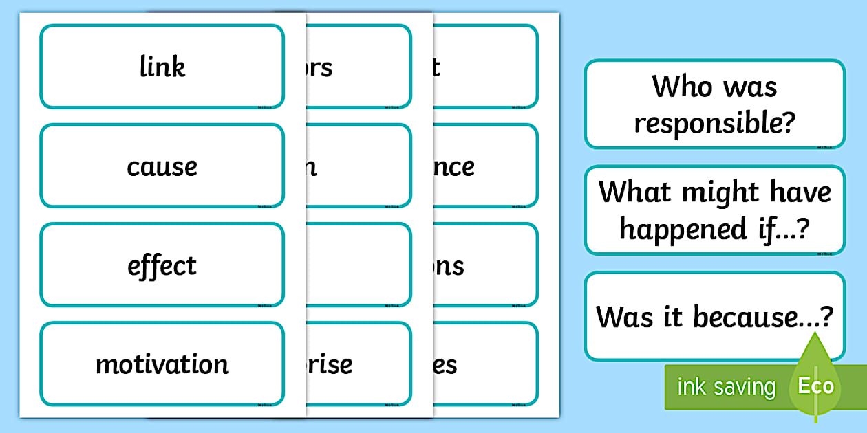 Cause and Effect Word Cards (teacher made) - Twinkl