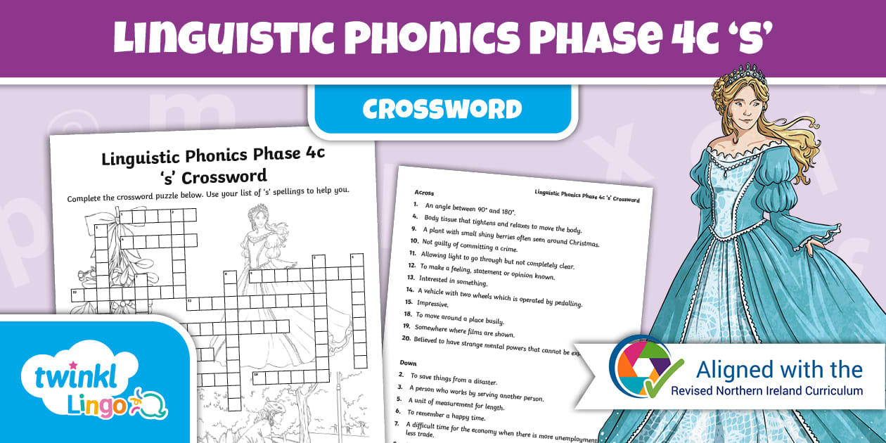 Linguistic Phonics Phase 4c 's' Crossword