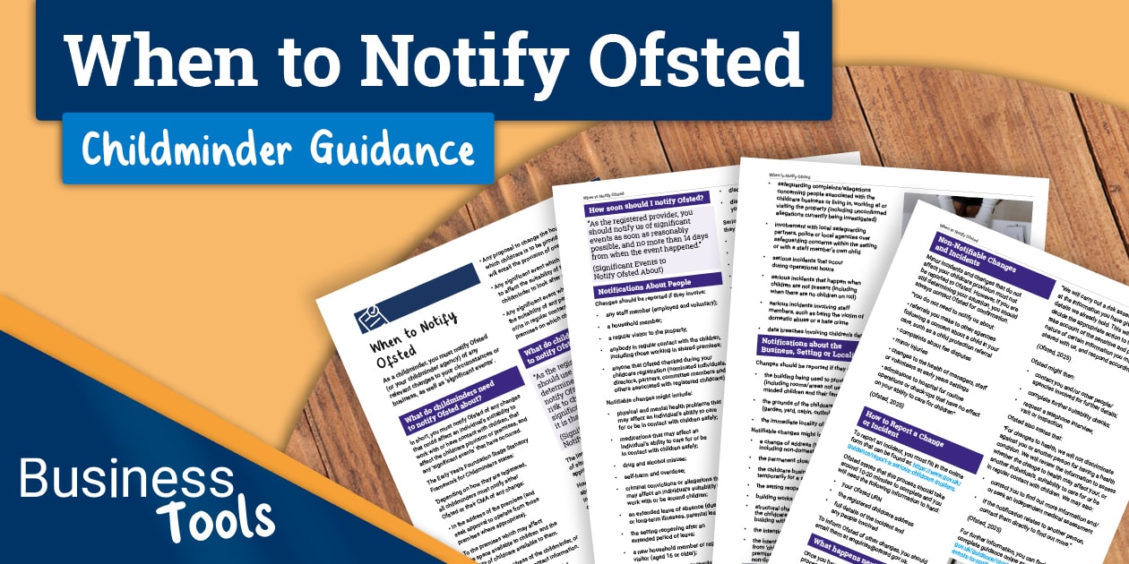 Childminder Guidance: When to Notify Ofsted