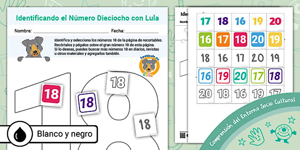 Número | 18 | Lula | Pensamiento Matemático | Kínder