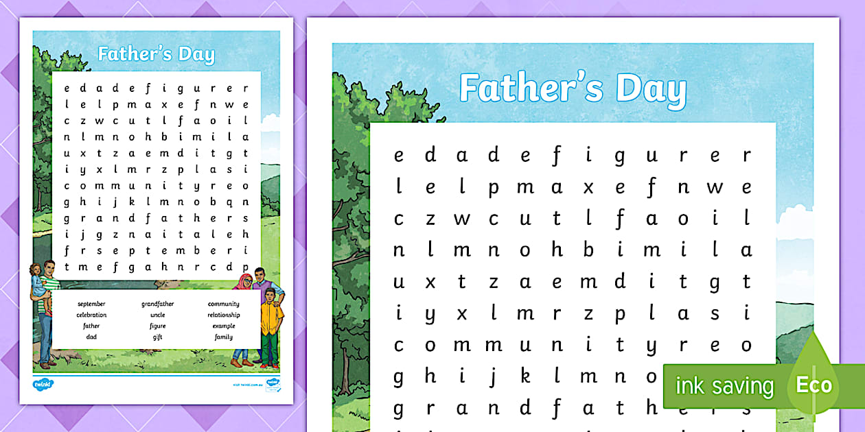 Father's Day Word Search (Teacher-Made) - Twinkl