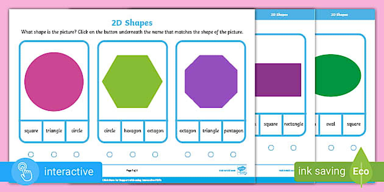 👉 Interactive PDF: 2D Shapes (professor feito) - Twinkl