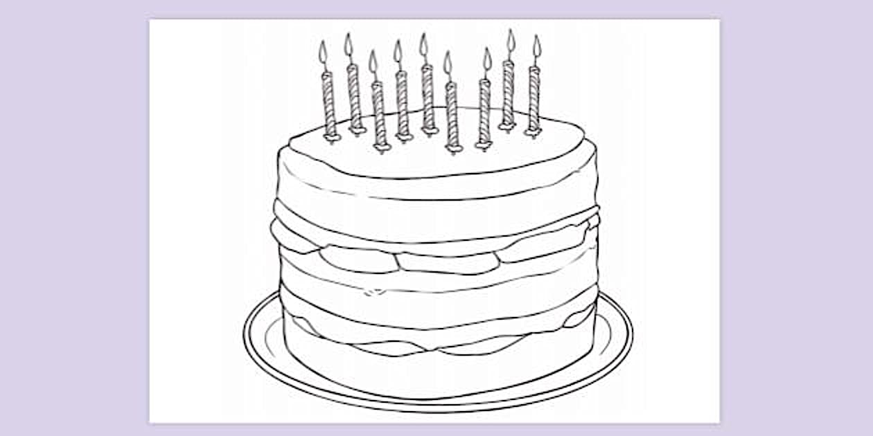 Cake Colouring Sheet | Colouring Sheets (teacher made)
