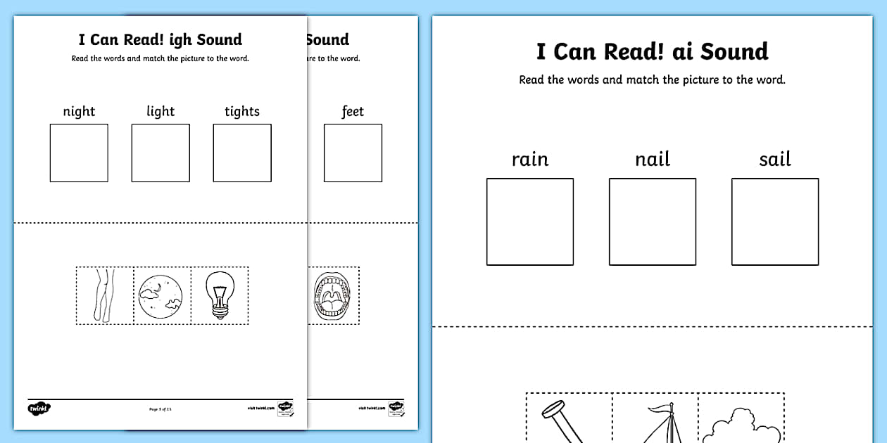 Phase 3 Vowel Digraph Worksheets: I Can Read! - Phonics - Twinkl