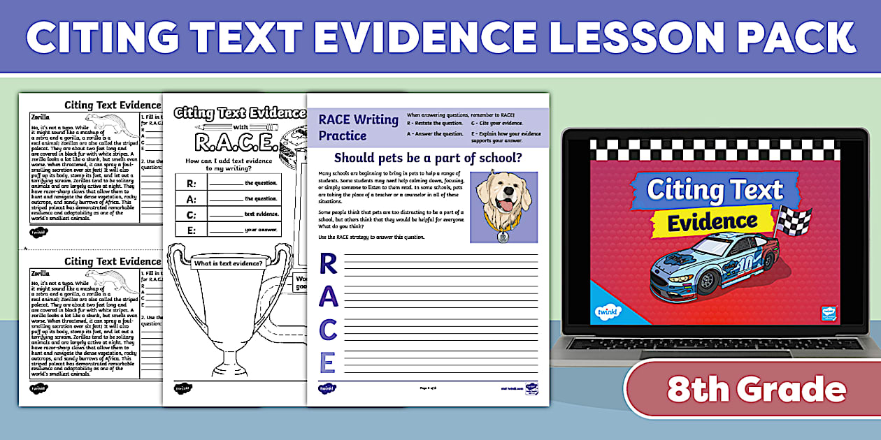 8th Grade Citing Text Evidence Pack (teacher made) - Twinkl