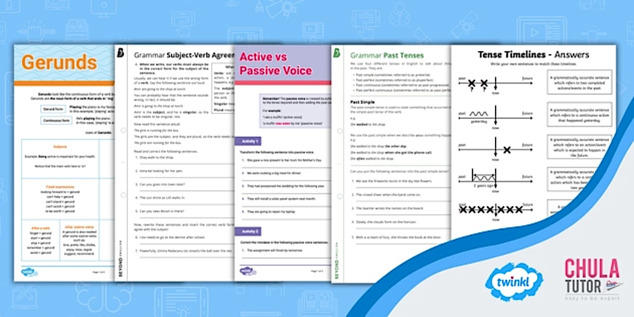 Twinkl x Chula Tutor: Grammar Worksheet Pack