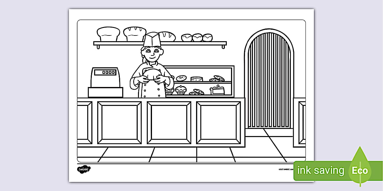 Bakery Colouring Page (creat de profesori) - Twinkl