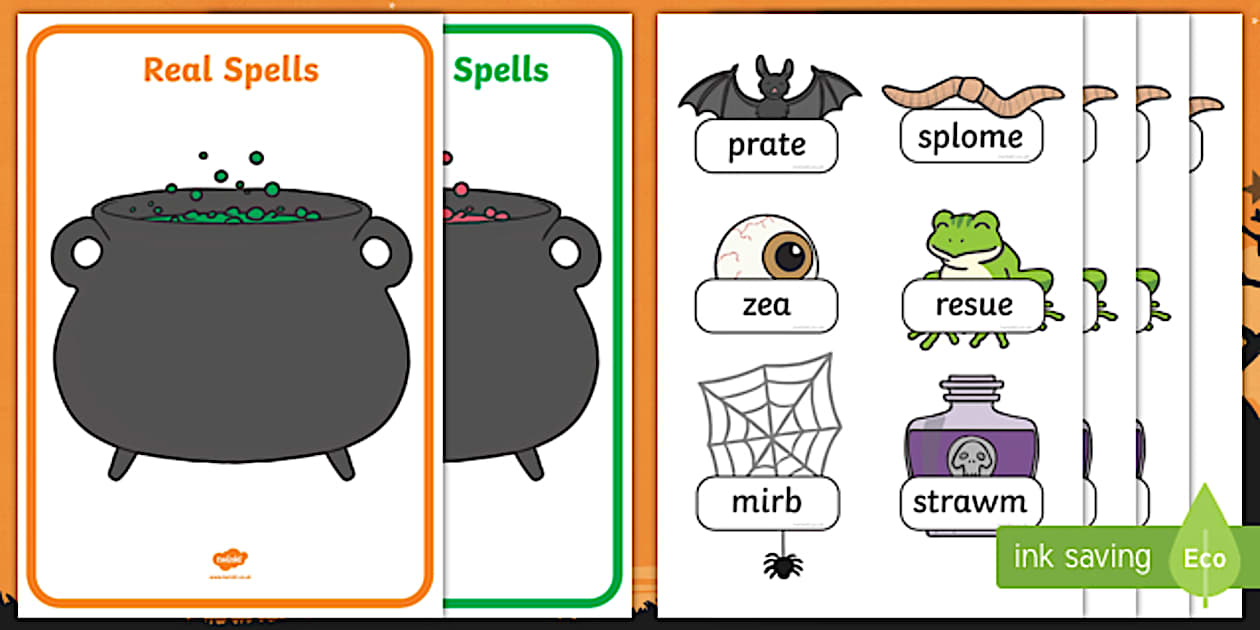 Halloween Themed Phase 5 Real and Nonsense Words Activity