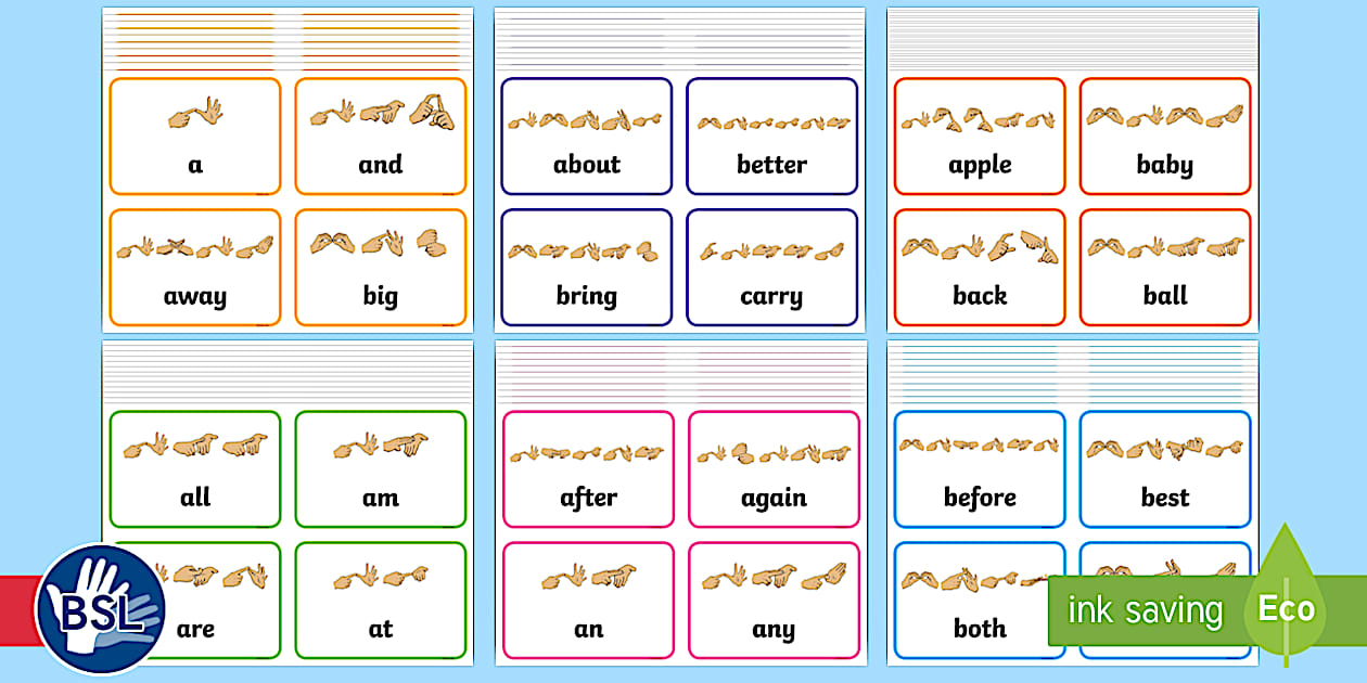 High Frequency Sight Words with Fingerspelling Resource Pack
