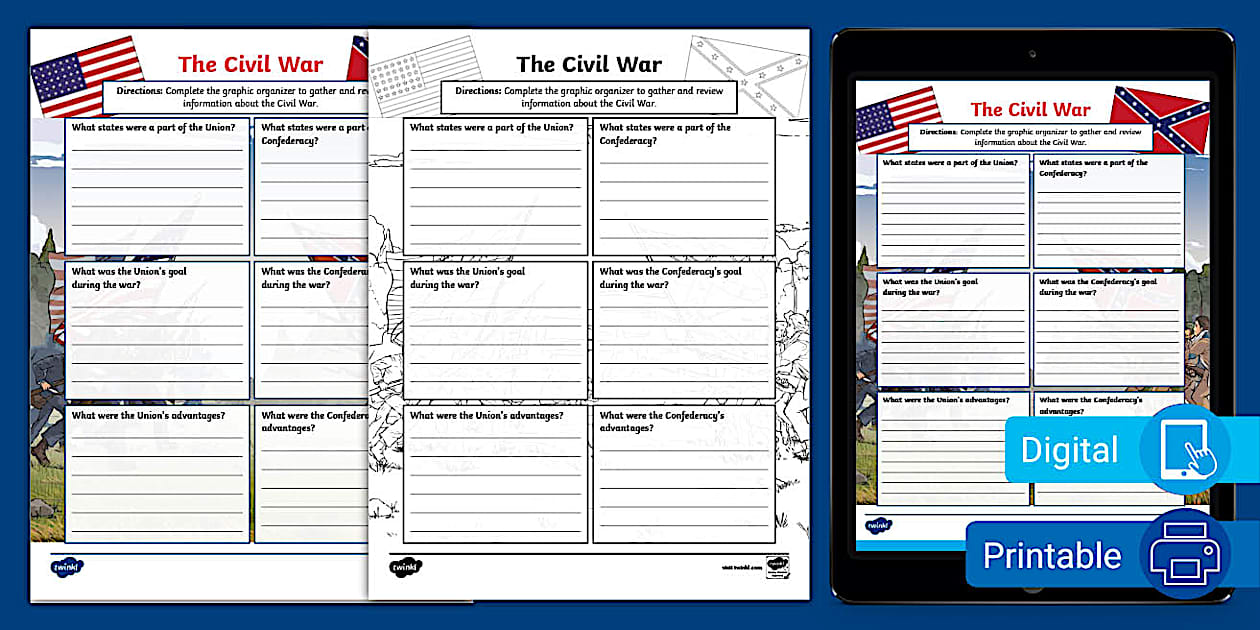 Civil War Graphic Organizer | Resource | Twinkl USA - Twinkl