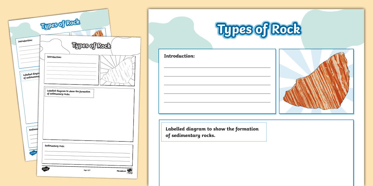 Types of Rock Non-Chronological Report Template - Twinkl