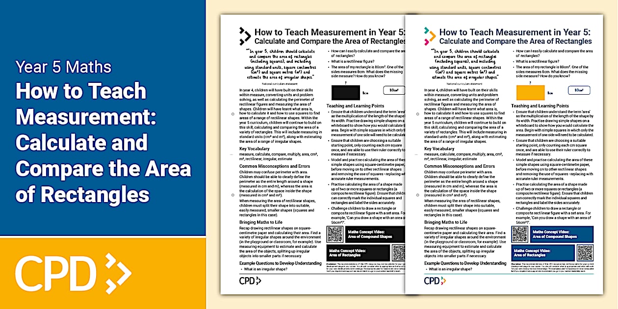 How to Teach Measurement in Year 5: Calculate and Compare the Area of