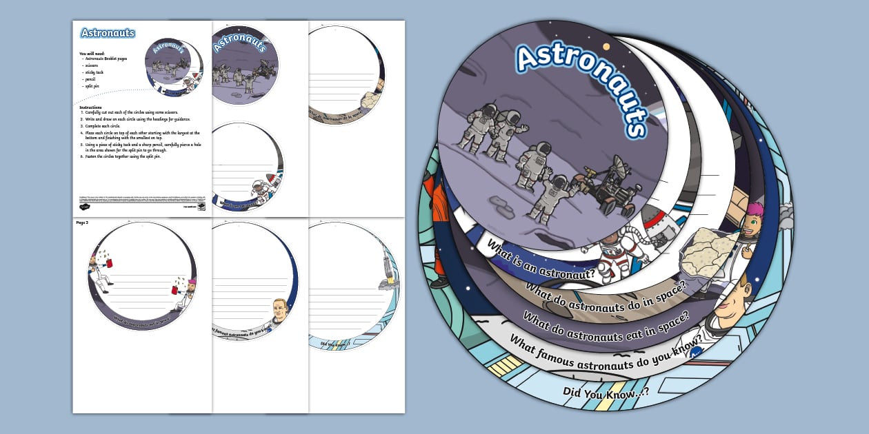 KS1 Astronauts Circles Booklet - Twinkl Space (teacher made)