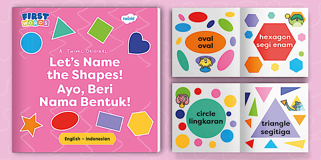 Let's Name the Shapes Bilingual Indonesian/English eBook