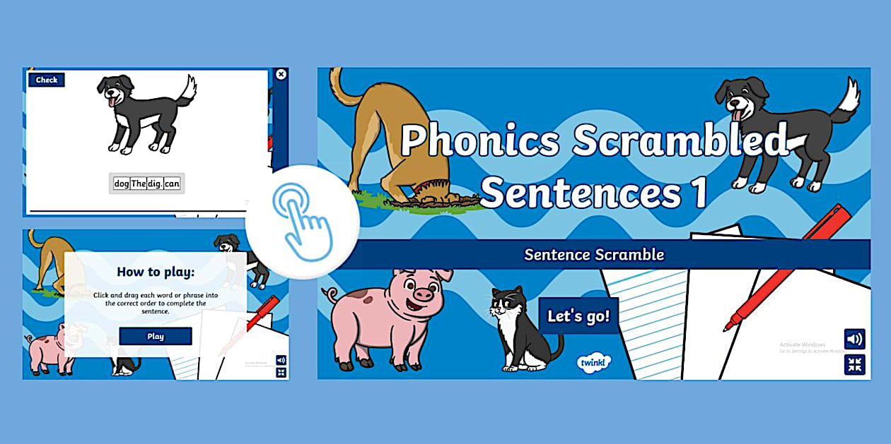 Set 2 Phonics Scrambled Sentences to support Phonics Plus 1