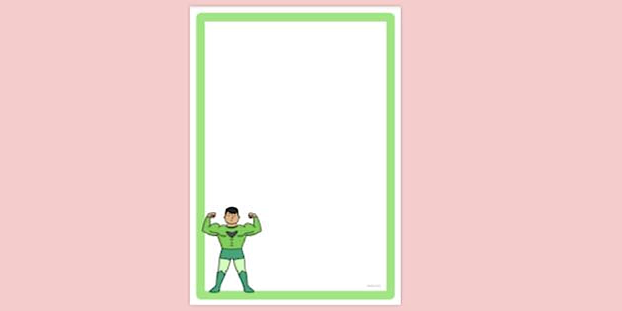 Simple Blank Circus Strong Man Page Border (teacher made)