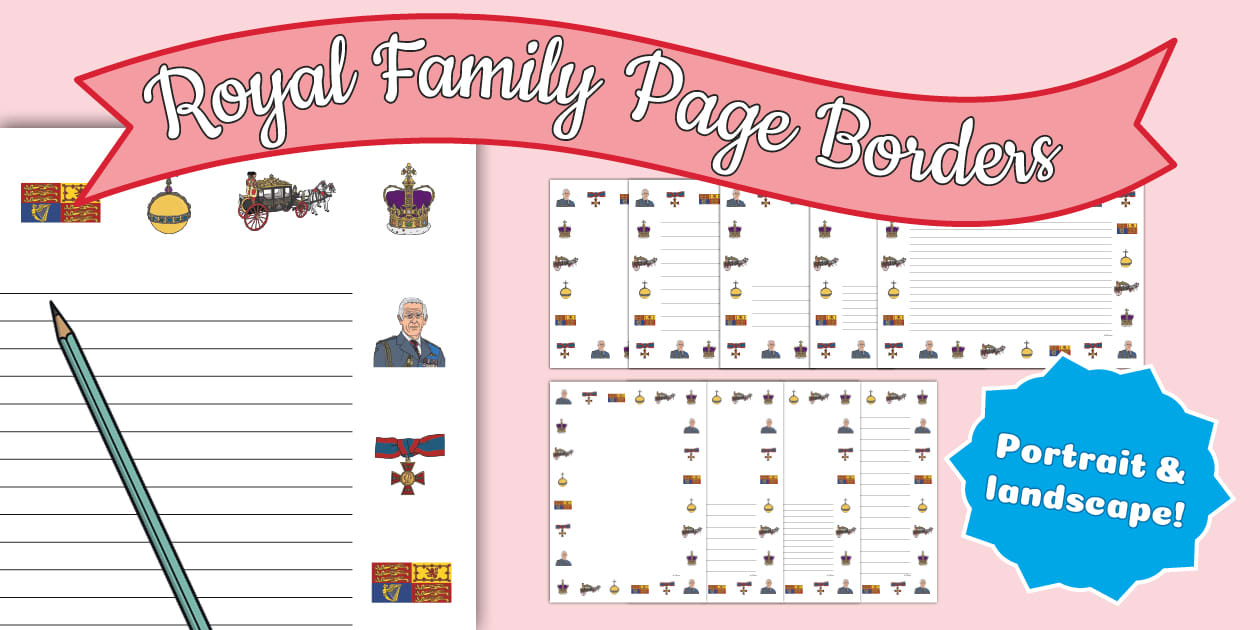 Royal Family Page Borders (Landscape), royal writing