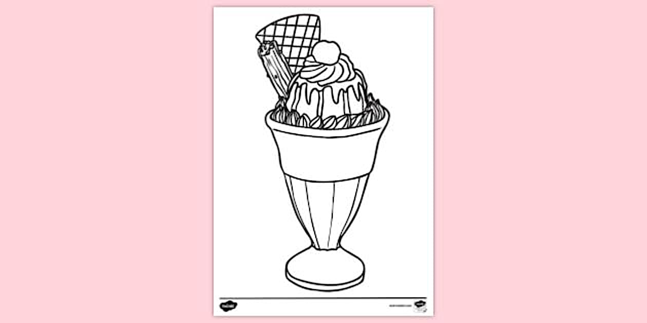 Sundae Colouring Page | Colouring Sheets - Twinkl