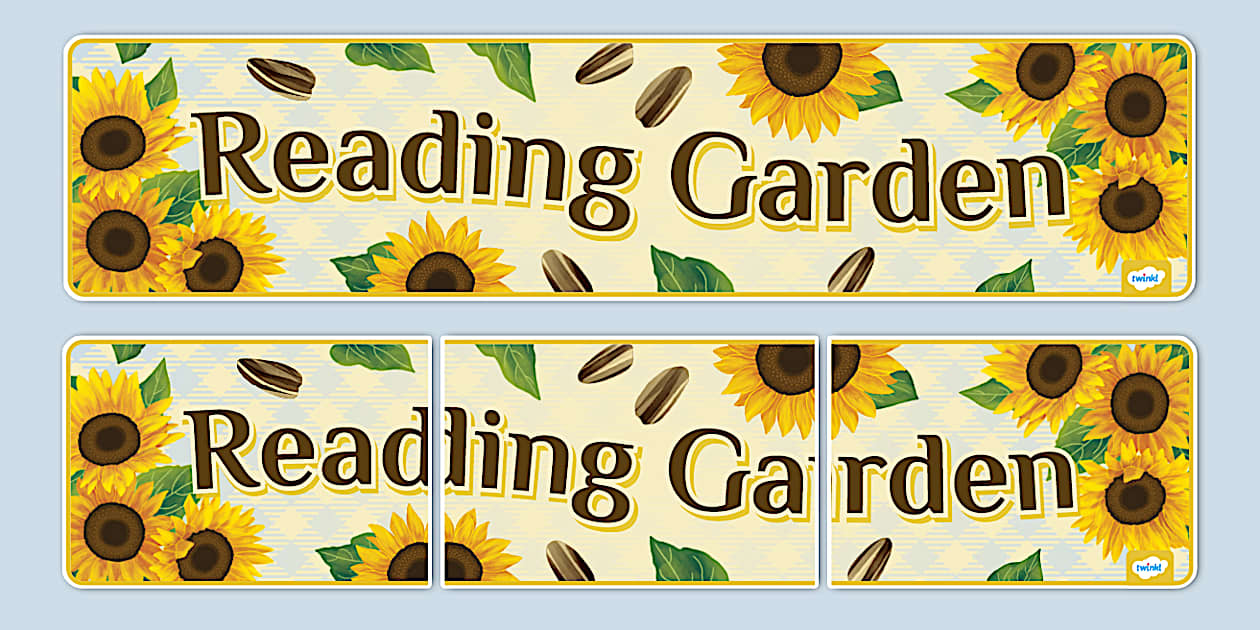 Sunflower-Themed Reading Garden Display Banner - Twinkl