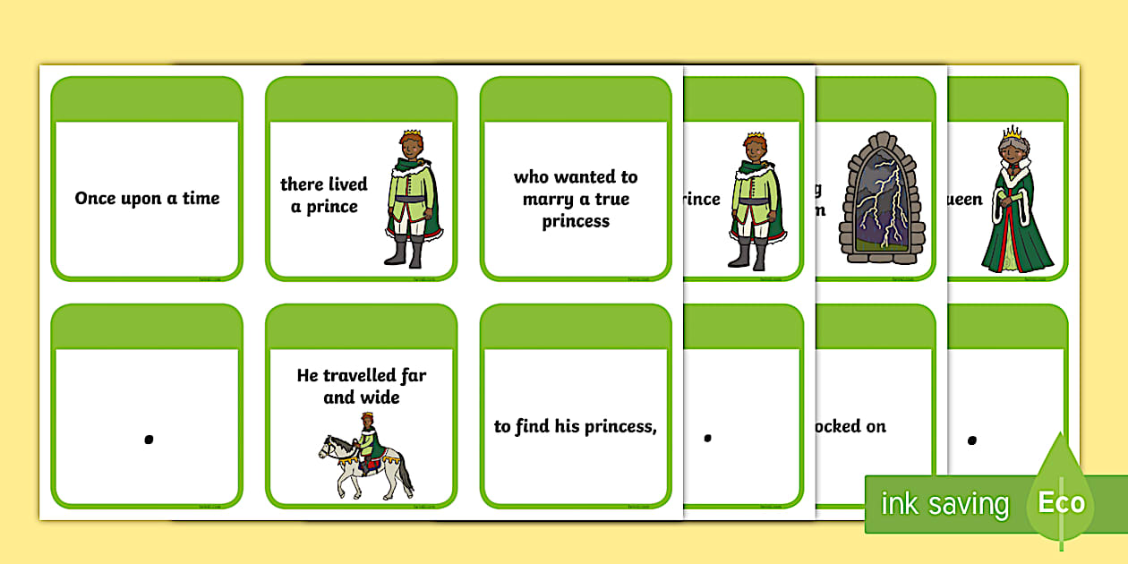 Editable The Princess and the Pea Sentence Building Cards